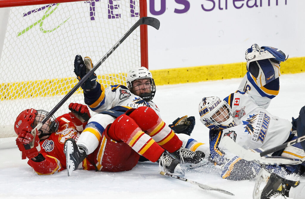 COMEBACK COMPLETE: COLLINGWOOD DEFEATS CALGARY WITH PAIR OF LATE GOALS ...