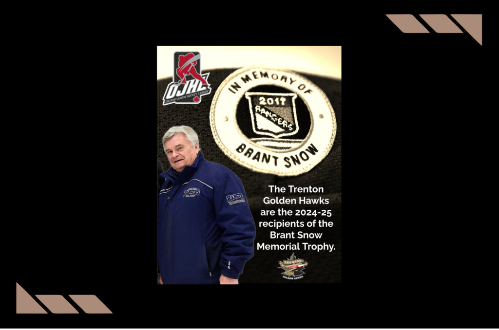 TRENTON GOLDEN HAWKS CAPTURE BRANT SNOW TROPHY | Ontario Junior Hockey ...