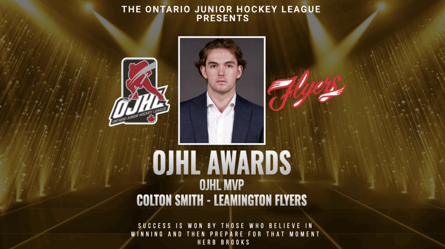 LEAMINGTON’S COLTON SMITH VOTED OJHL MVP | Ontario Junior Hockey League