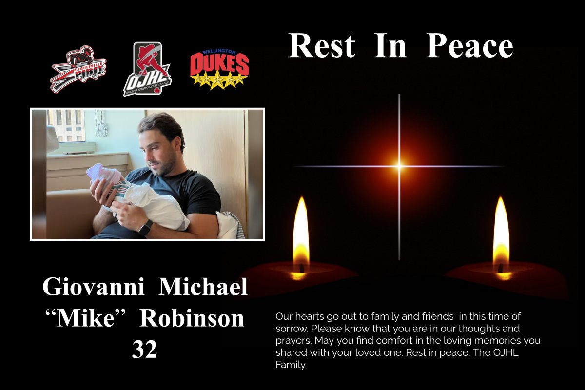 OJHL MOURNING LOSS OF ALUMNUS MIKE ROBINSON | Ontario Junior Hockey League